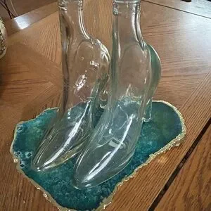 Vintage | Accents | Vintage Clear Glass Bottle High Heel Shoe Bottles ...